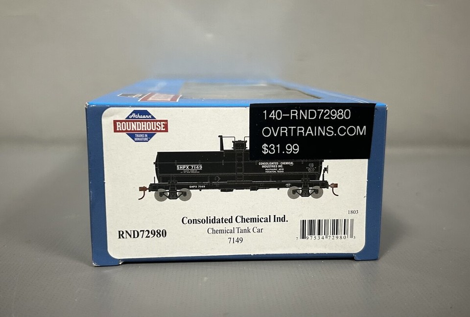 Athearn RND72980 HO Consolidated Chemical Ind. Chemical Tank Car #7149 ...