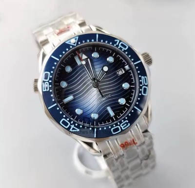 James Bond Watch 007 BLUE SMP SEA W/AUTOMATIC NH35 NTTD TEAL WAVE DIAL ...