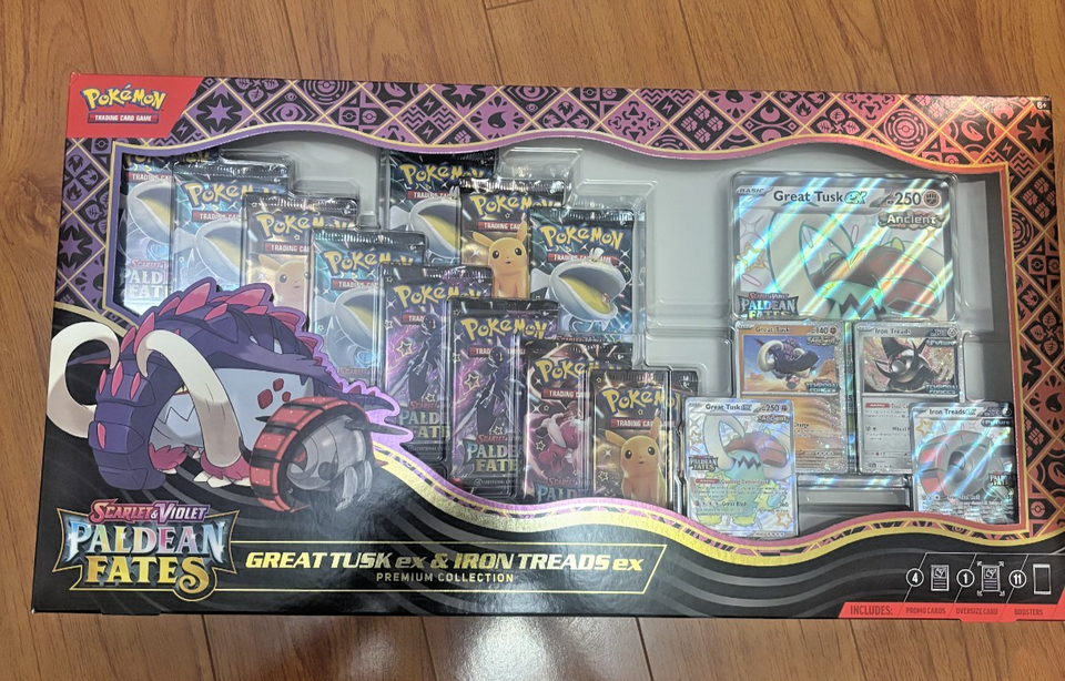 Pokemon TCG: Paldean Fates Great Tusk ex & Iron Threads ex Premium ...