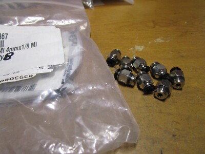 4mm Tube x 1/8" Male Universal Thread Nickel Plated Brass PTC Connector ...