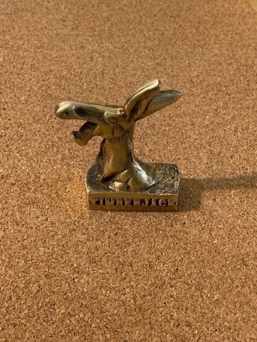 Timberjack Smaller Donkey BRASS Statue 2 3/4 inches Solid Metal Well ...