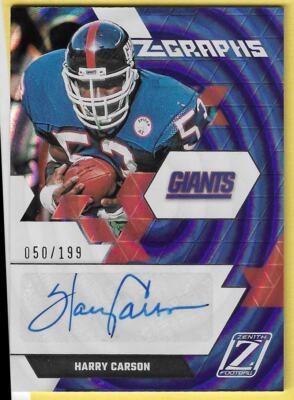 2021 Zenith Z-Graphs Harry Carson Giants HOF Auto 050/199 | eBay