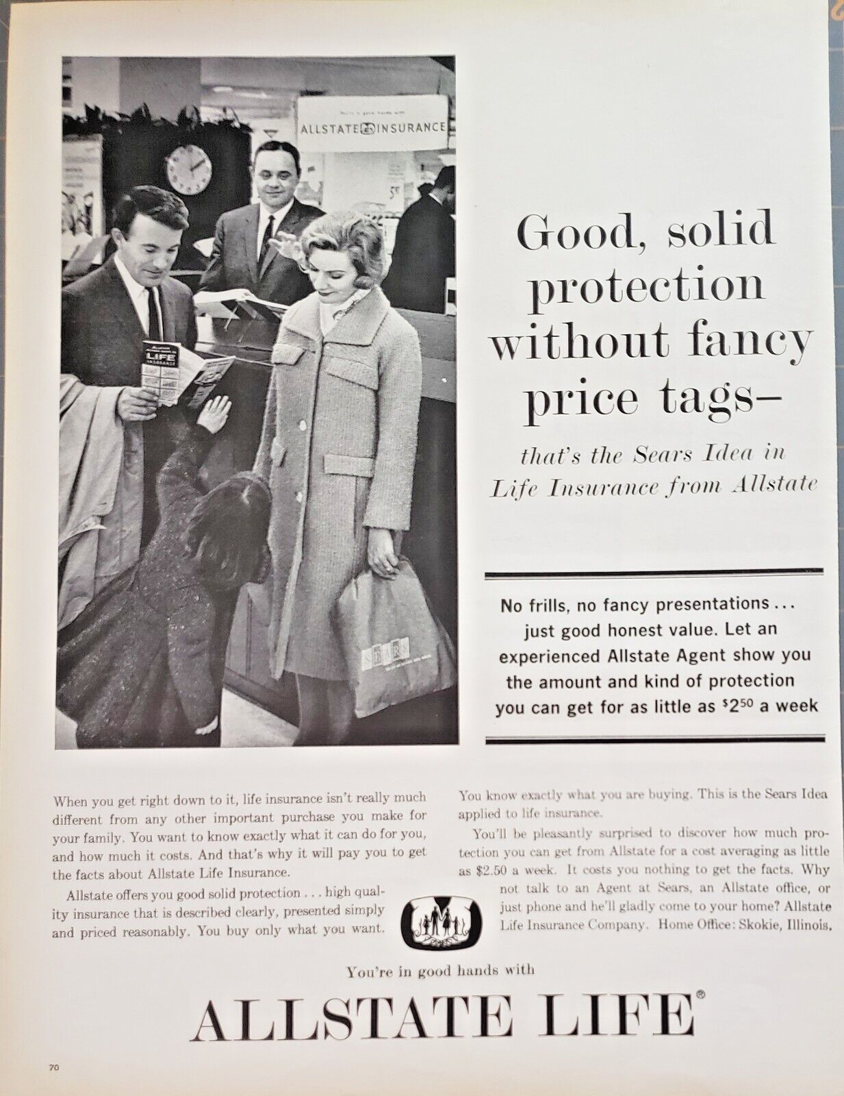 1963 Allstate Life Insurance Good Solid Protection Print Ad | eBay