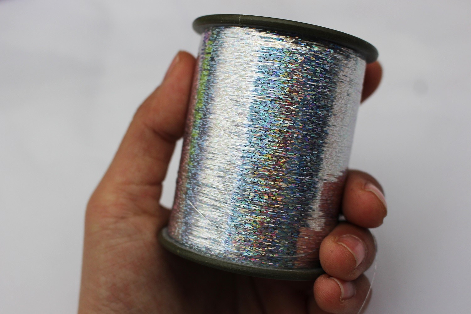 1 Spool 7000m 0.3mm Flashabou Holographic Tinsel Laser Flat Mylar Fly ...