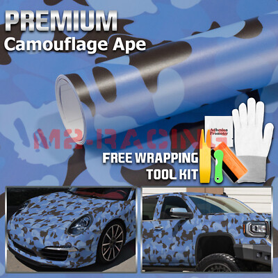 Camouflage Ape Camo Dark Blue Black Car Auto Vinyl Wrap Sticker Decal ...