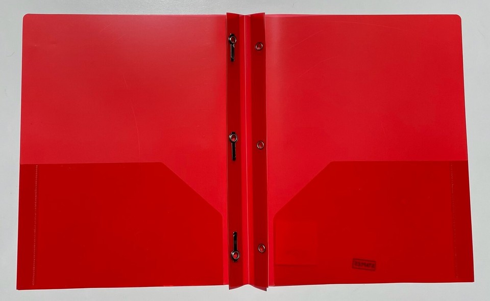 Staples 2-Pocket Translucent Poly Report Covers with Fastners | eBay