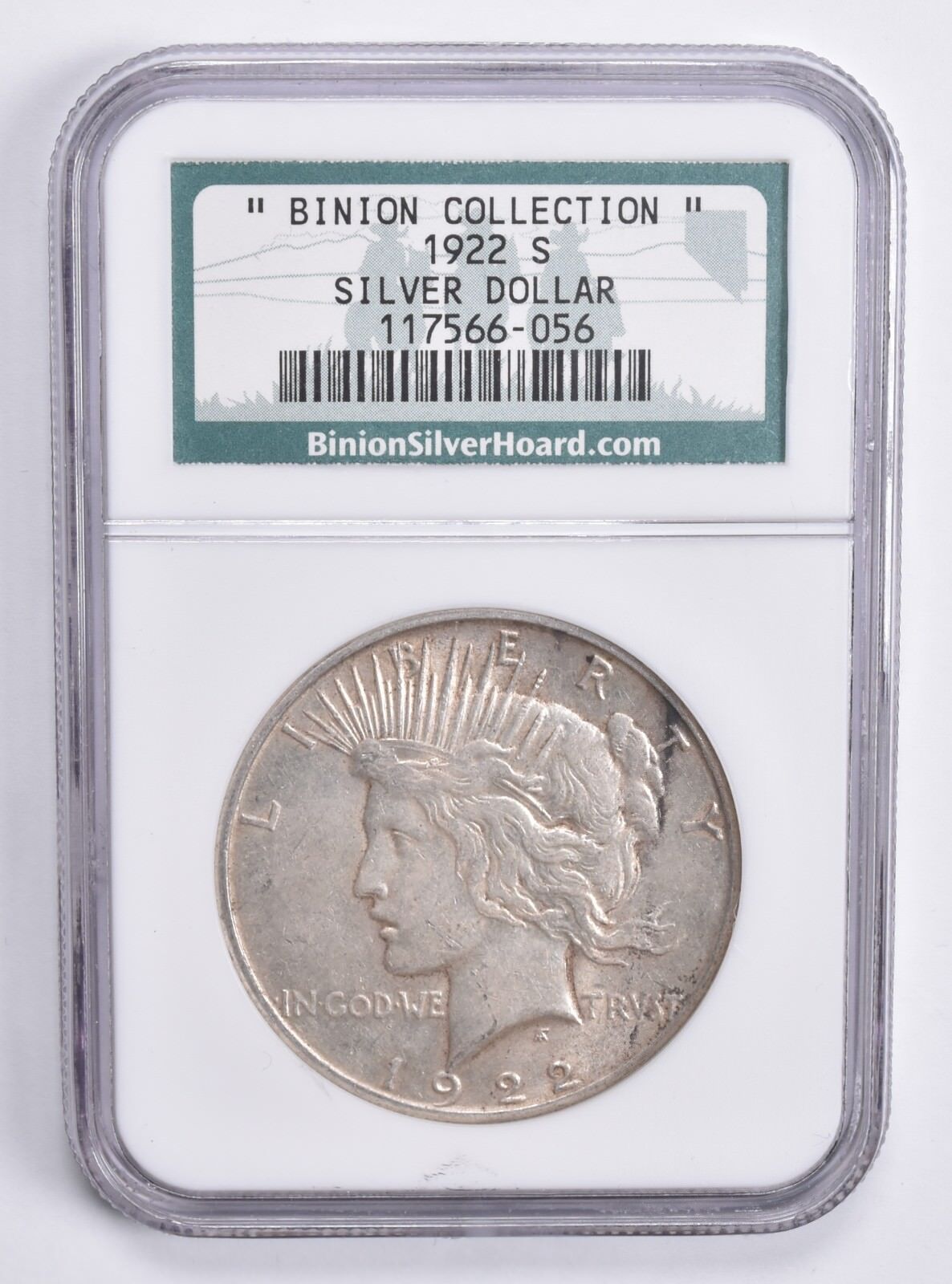 1922-S Peace Dollar Binion Silver Hoard - Binion Collection - NGC | eBay