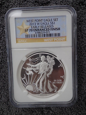 2013 W SILVER EAGLE ENHANCED SP70 COIN WEST POINT EARLY RELEASES | eBay