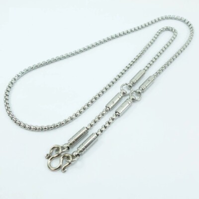 Necklace Stainless Chain 3 Loops Hanging Pendant 24" inches Thai Buddha ...