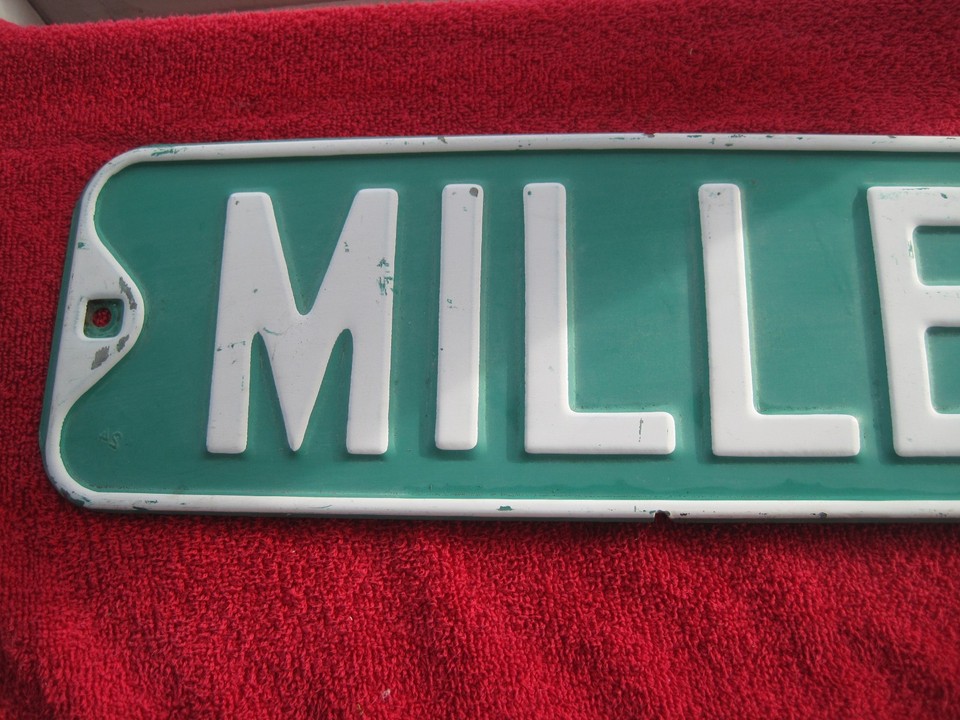 Vintage MILLER RD Embossed Road/Street Sign 24 x 6 | eBay
