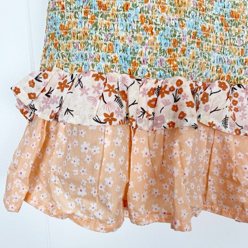 American Eagle Women's Skirt Size Large Smocked Floral Tiered Ruffled ...