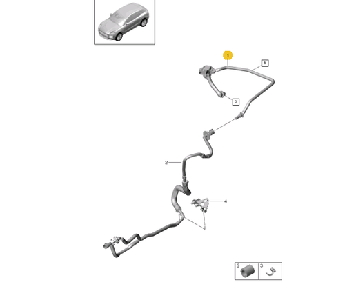 PORSCHE MACAN MK2 Brake Vacuum Line W Pressure Sensor 95B611931AH NEW ...