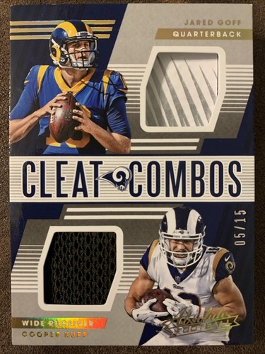 JARED GOFF COOPER KUPP 2018 CLEAT COMBOS PLAYER WORN 05/15 PATCH | eBay