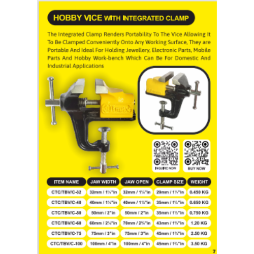 CLIMAX TABLE BABY VISE CLAMP TYPE SIZE- 75 mm / 3" | eBay