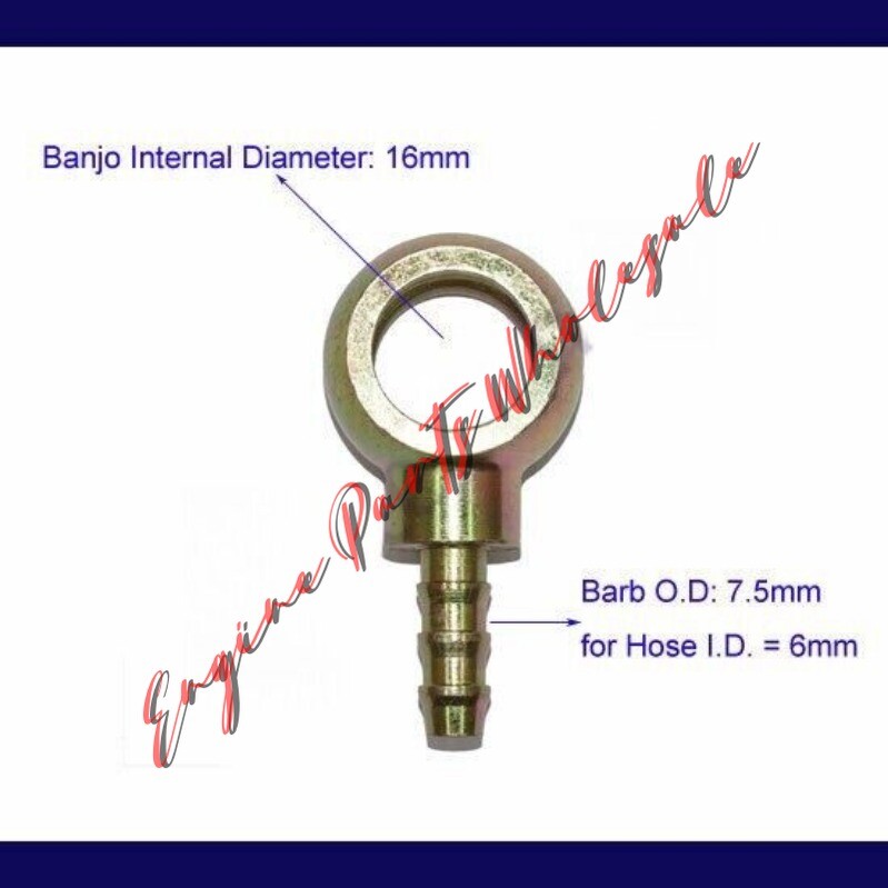 Banjo Fitting M6 M8 M10 M12 M14 M16 M18 Hose Barb 1/8" to 9/16 ...