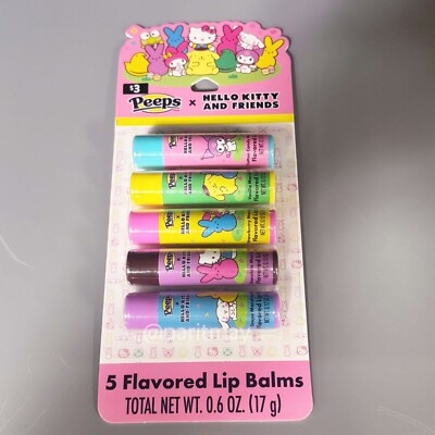 Peeps x Hello Kitty & Friends Lip Balm, 5 Pack, Marshmallow Flavor (NEW ...