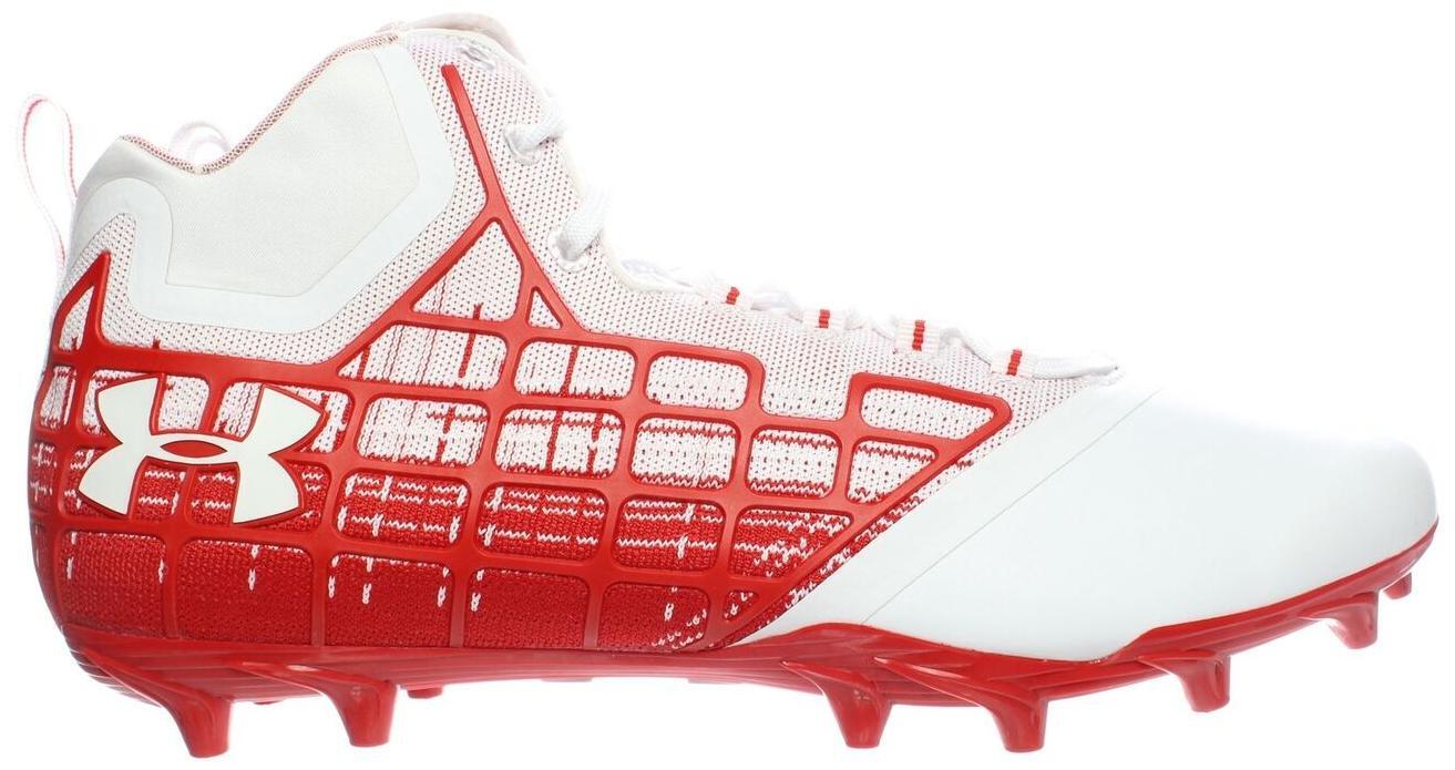 Size 15 - Under Armour Banshee MC Mid White Red for sale online | eBay