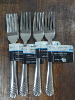 16 MAINSTAYS STAINLESS STEEL SILVER DINNER WARE ...DINNER Forks New | eBay