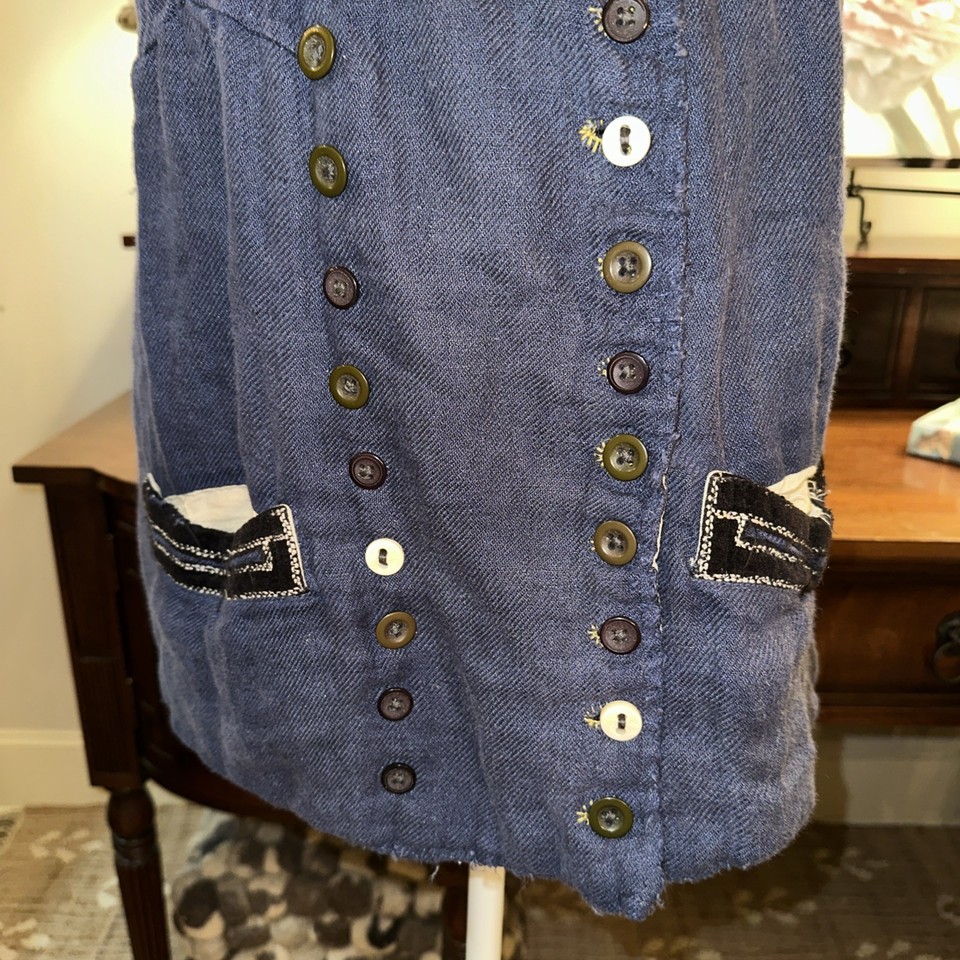 RARE Magnolia Pearl Lennon Vest w/ Embroidery Blue Color One Size NWOT ...
