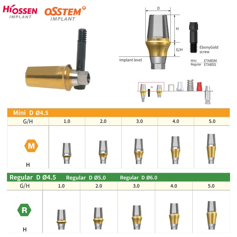US Titanium Straight Transfer Hex Abutment Fit Hiossen ET/Osstem TS Mini/Regular | eBay