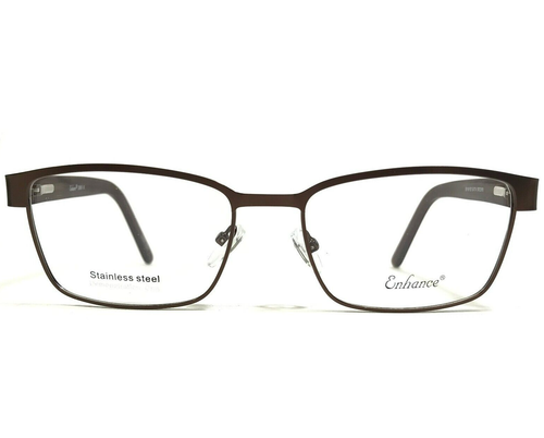 Enhance Eyeglasses Frames SATIN BROWN 3986 Square Full Rim 55-18-150 ...