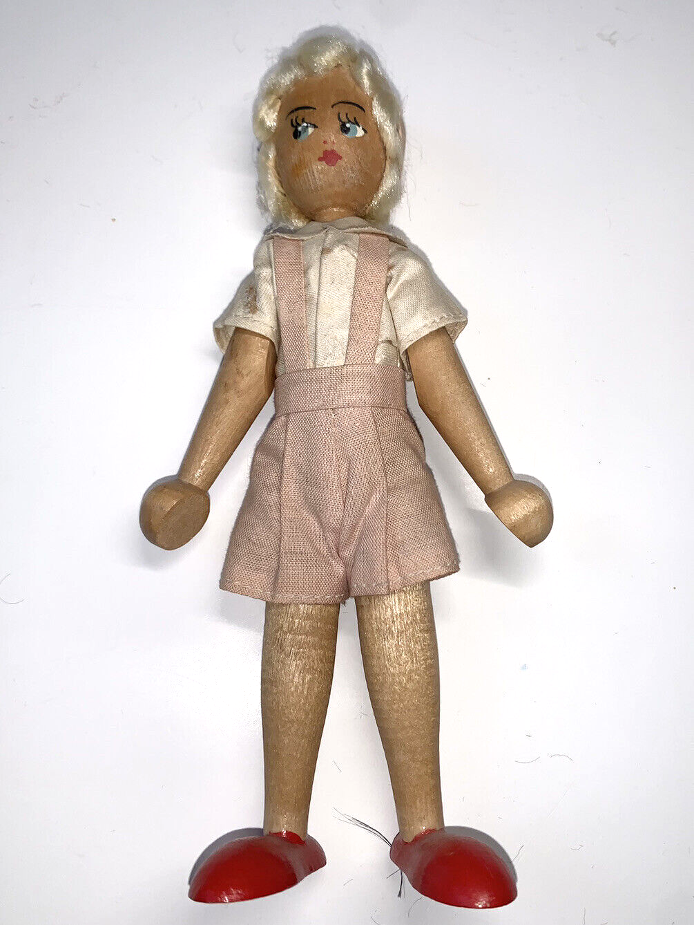 Traditional Wooden Vintage POLISH PEG DOLL 7" w/Outfit Blonde Nice ...