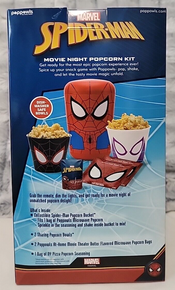 POPPOWLS Spider-Man Collectible Popcorn Bowls Movie Night Kit Venom ...