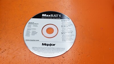 ⭐️⭐️⭐️⭐️⭐️ MaxBlast 4 Installation Software Disc Only Version 4 Maxtor ...