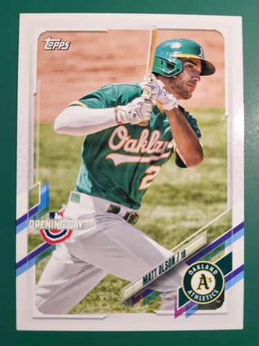 2021 Topps Opening Day Matt Olson Baseball Card #215 Oakland Athletics ...