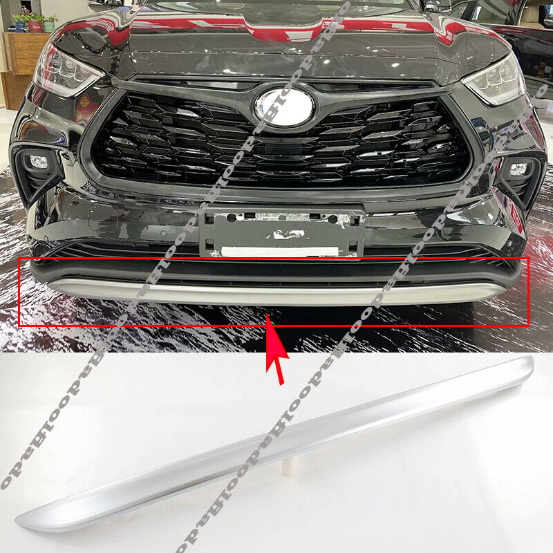 For Toyota Highlander 2020-2023 Matte Silver Front Bumper Lip Molding ...