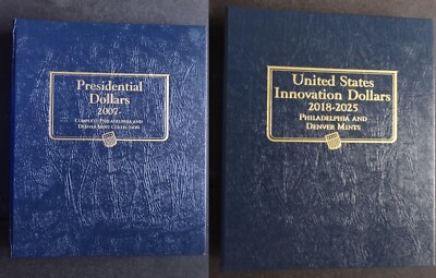 Set of 2 Whitman Presidential Dollars and Innovation Dollars Coin Album ...