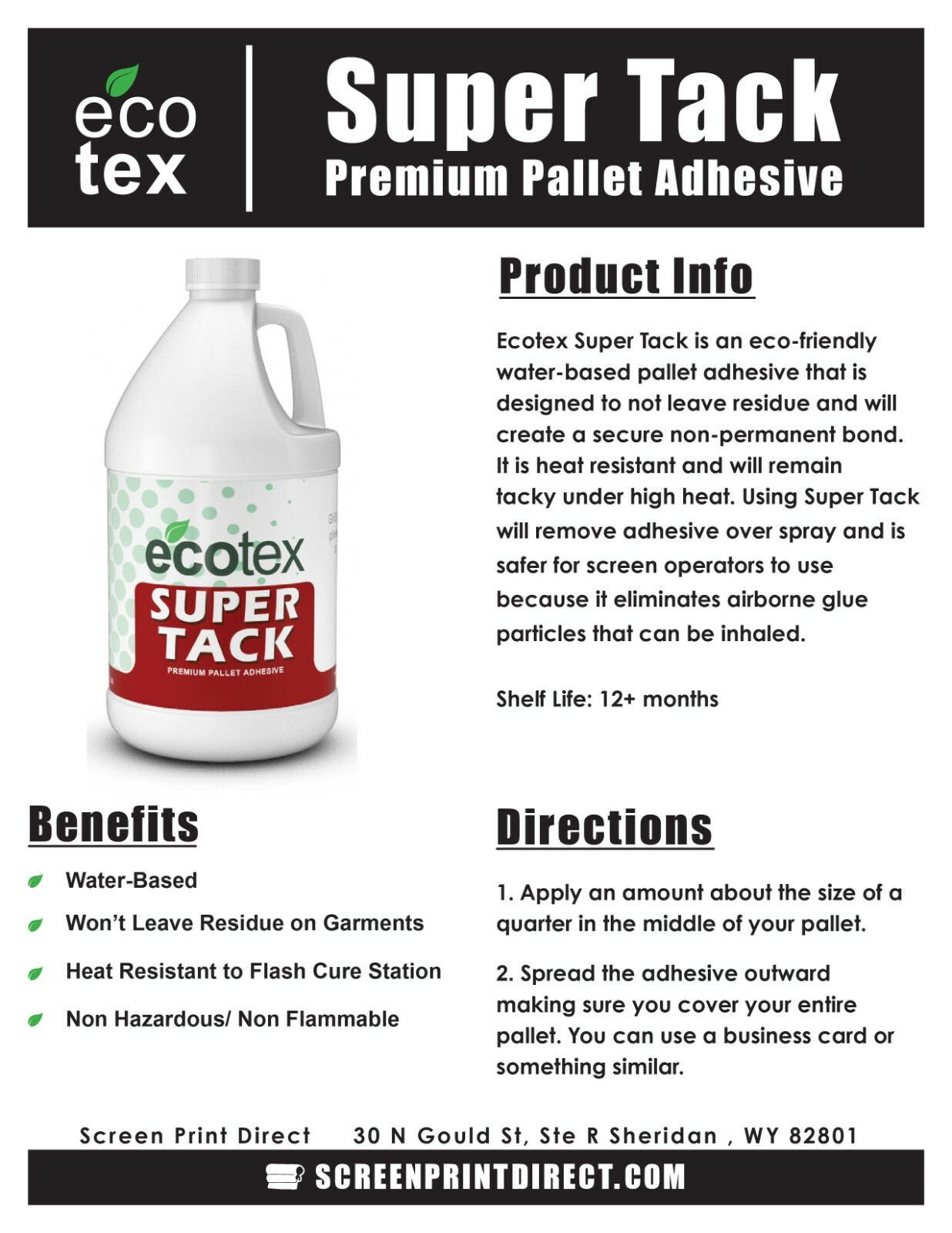 Ecotex® Super Tack - Premium Pallet Adhesive For Screen Printing - Pint ...