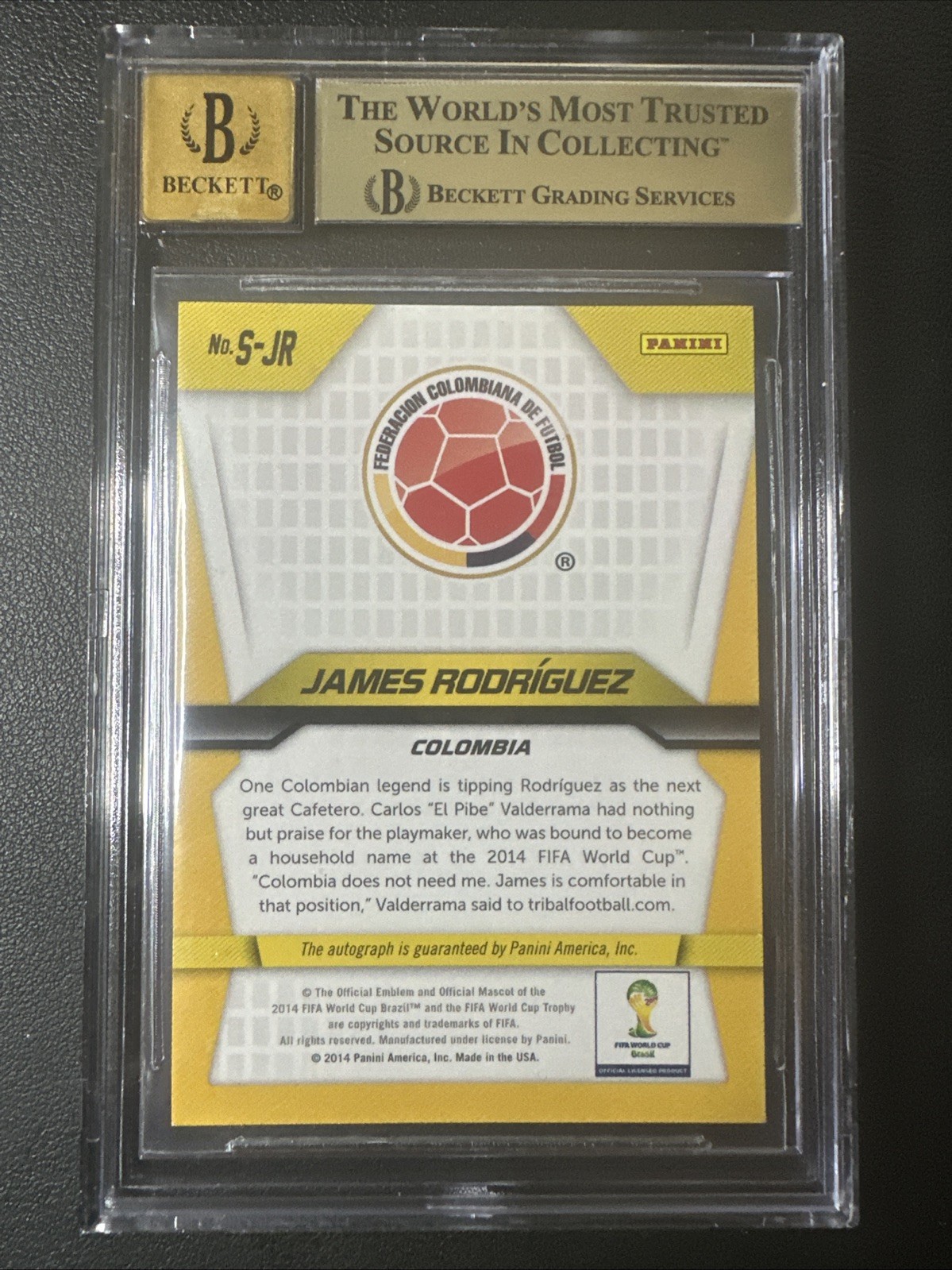 2014 Panini Prizm World Cup - Signatures James Rodriguez #S-JR (AU) for ...