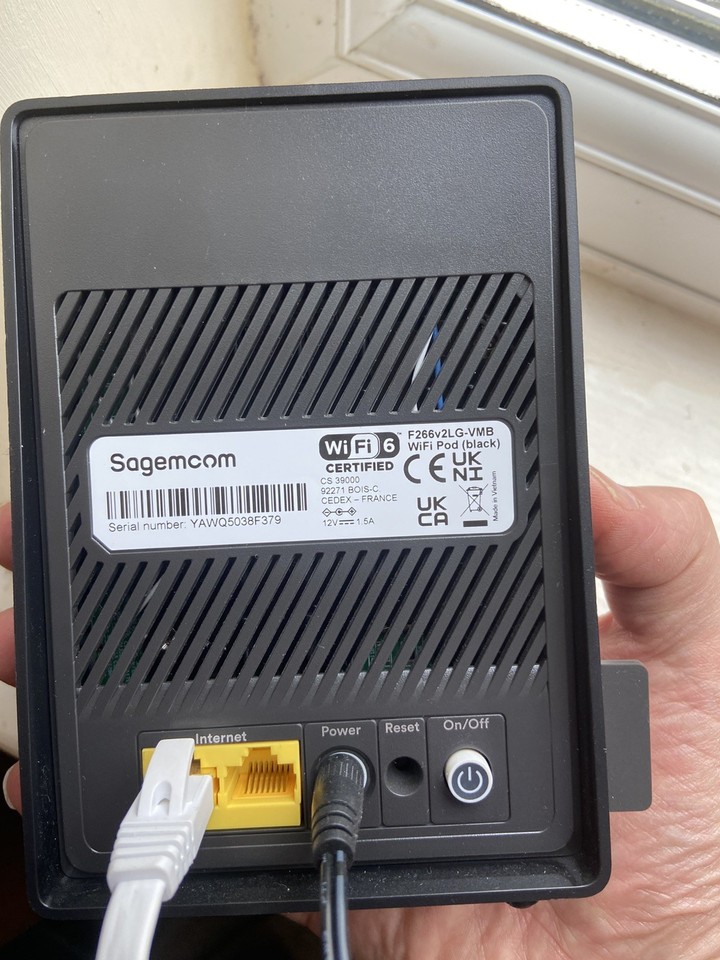 Virgin Media Router Wireless Hub 5 F3896LG-VMB WiFi 6 Sagecom New No ...
