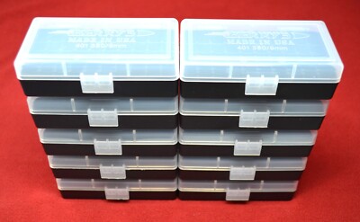10 x AMMO BOXES CLEAR 50 Rounds each of storage 9MM / 380 - FREE ...