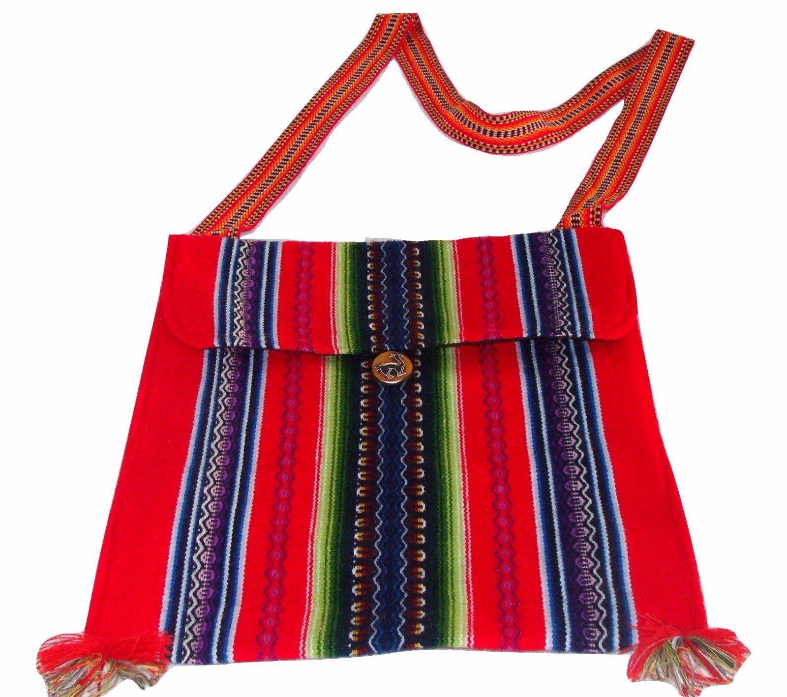 #2454 Peruvian Wool Purse Tote Bag Assorted Handmade 12"x15" Fair Trade ...