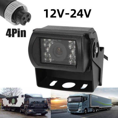 4Pin 12-24V Car Rear View Reverse Camera 18 LED Night Vision Truck ...