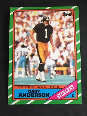1986 Topps #287 GARY ANDERSON Football Card STEELERS MINT DEAD CENTERED ...