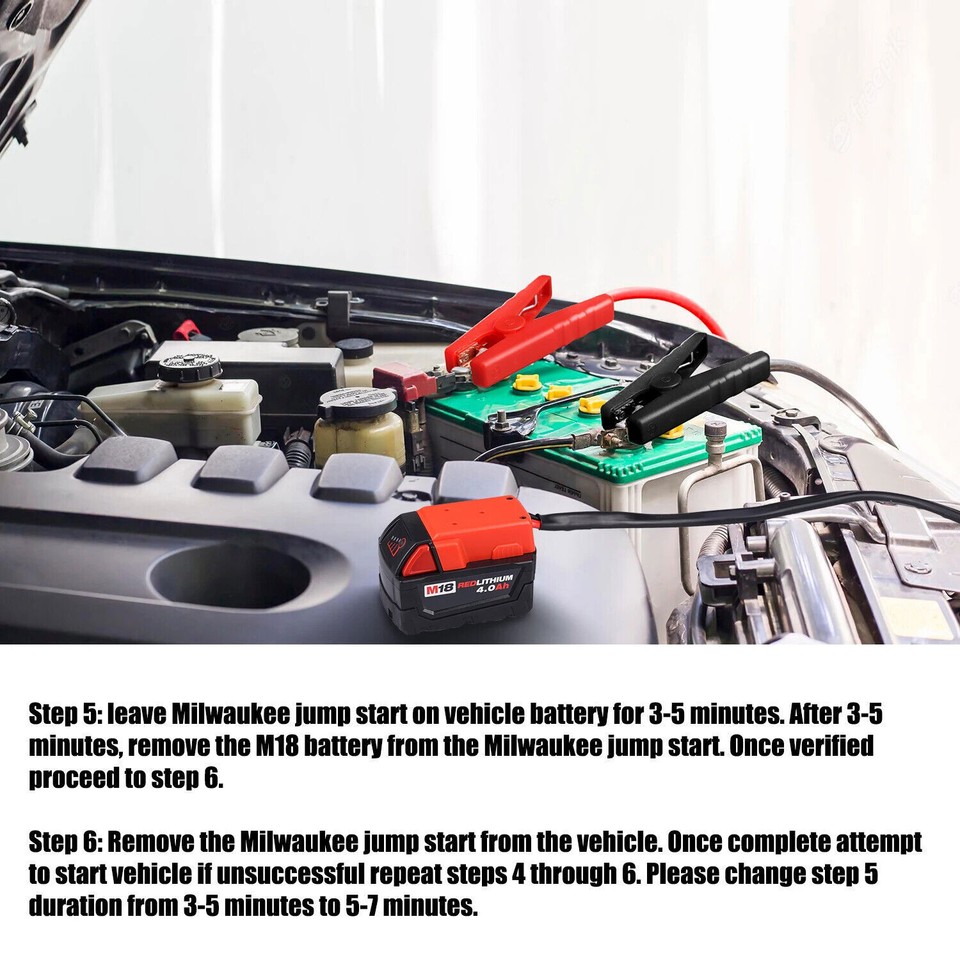 For Milwaukee M18 Power Battery Jumper Starter Jump Kit 8 AWG Auto ...
