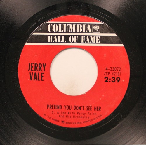 Pop 45 Jerry Vale - Pretend You Don'T See Her / Innamorata (Sweetheart ...