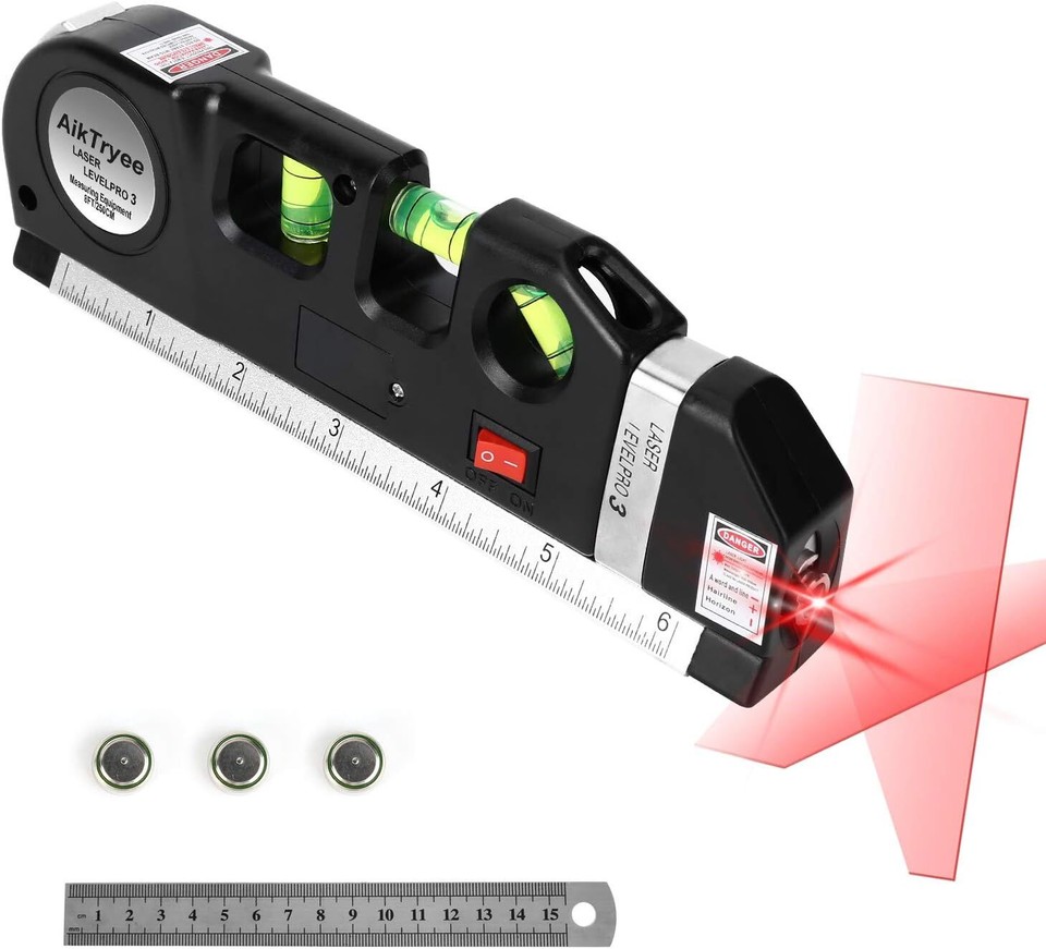 Multipurpose Laser Level Tool Kit with Rulers for Accurate Picture ...