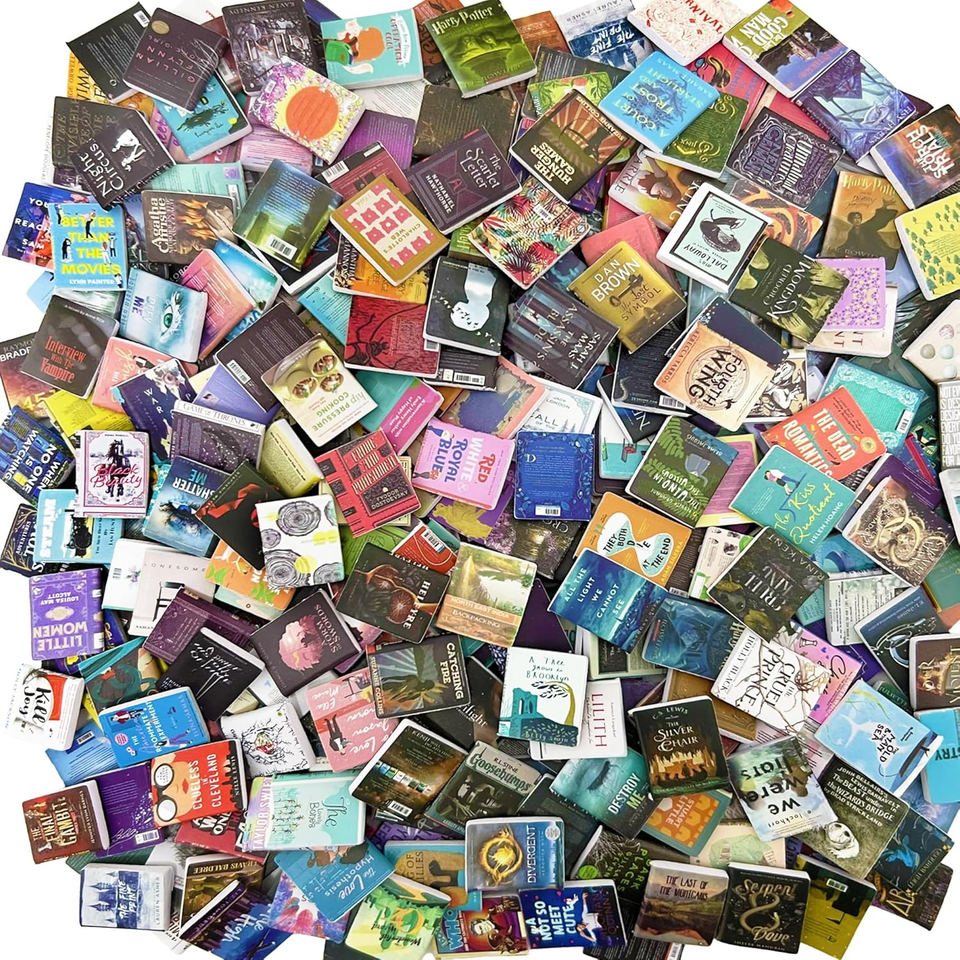 200 PCS Book Miniatures Set, Mini Books for Anxiety Bookshelf ...