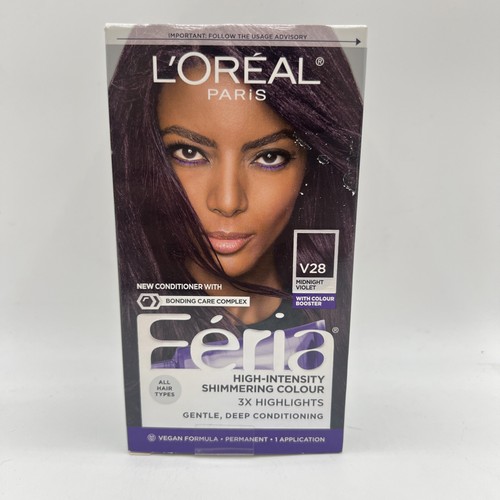 L'Oréal Paris Féria Shimmering Permanent Hair Color V28 Midnight Violet ...
