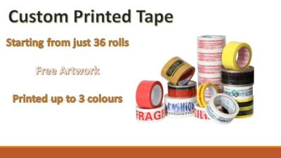 CUSTOM PRINTED PP PARCEL TAPE - BESPOKE PRINTED WITH YOUR LOGO UP TO 3 ...