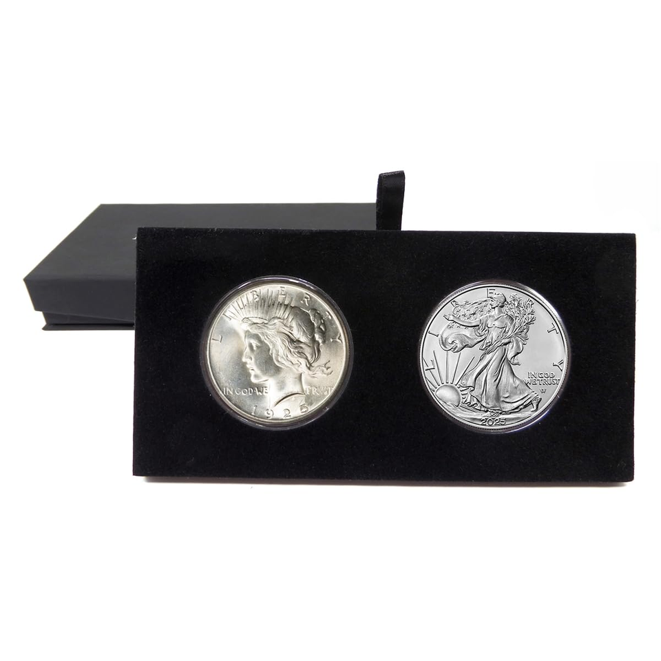 2025 - and 1925 Peace Dollar in 100 Year Silver Dollar Set in Specialty ...