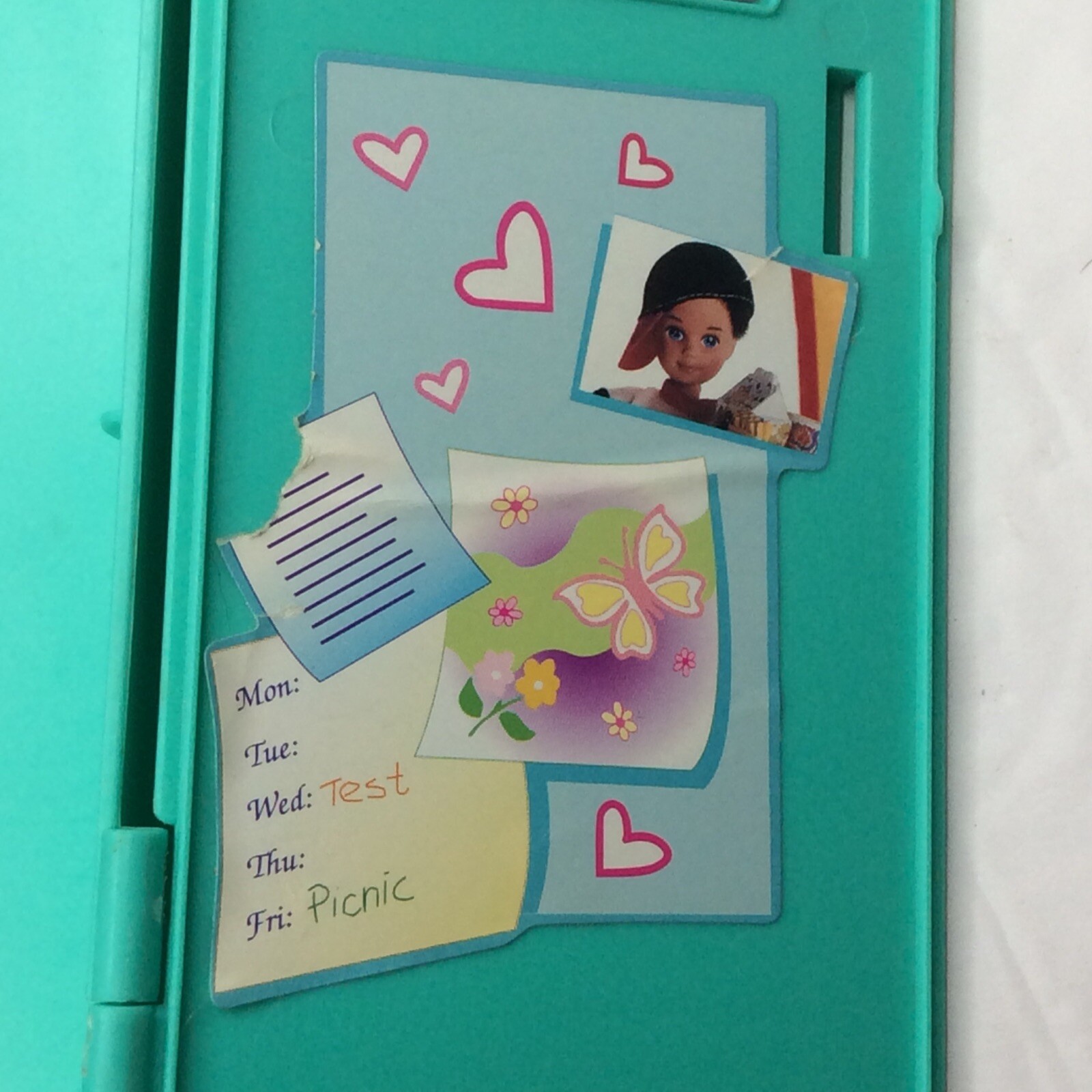 Vintage Barbie Locker 9in Mattel 1991 Teal Green School Bedroom Closet ...