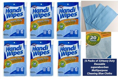 HEAVY DUTY HANDY CLOTHS ABSORBENT MULTIPURPOSE CLEANING TOWELS 6 PKS/18 ...