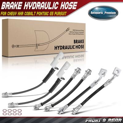 6x Front & Rear Brake Hydraulic Hose for Chevrolet HHR Cobalt Pontiac ...