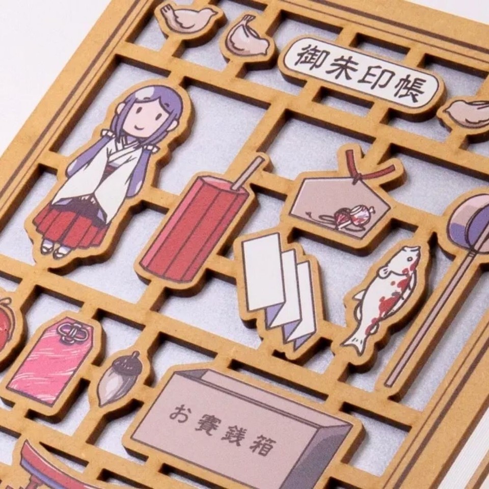 Goshuin Book : Wooden A plastic model-style shrine Japanese stamp Note ...