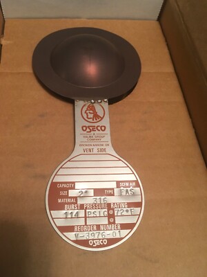 Oseco Burst Disc 2" V-3976-01 114 Burst 72deg F | eBay